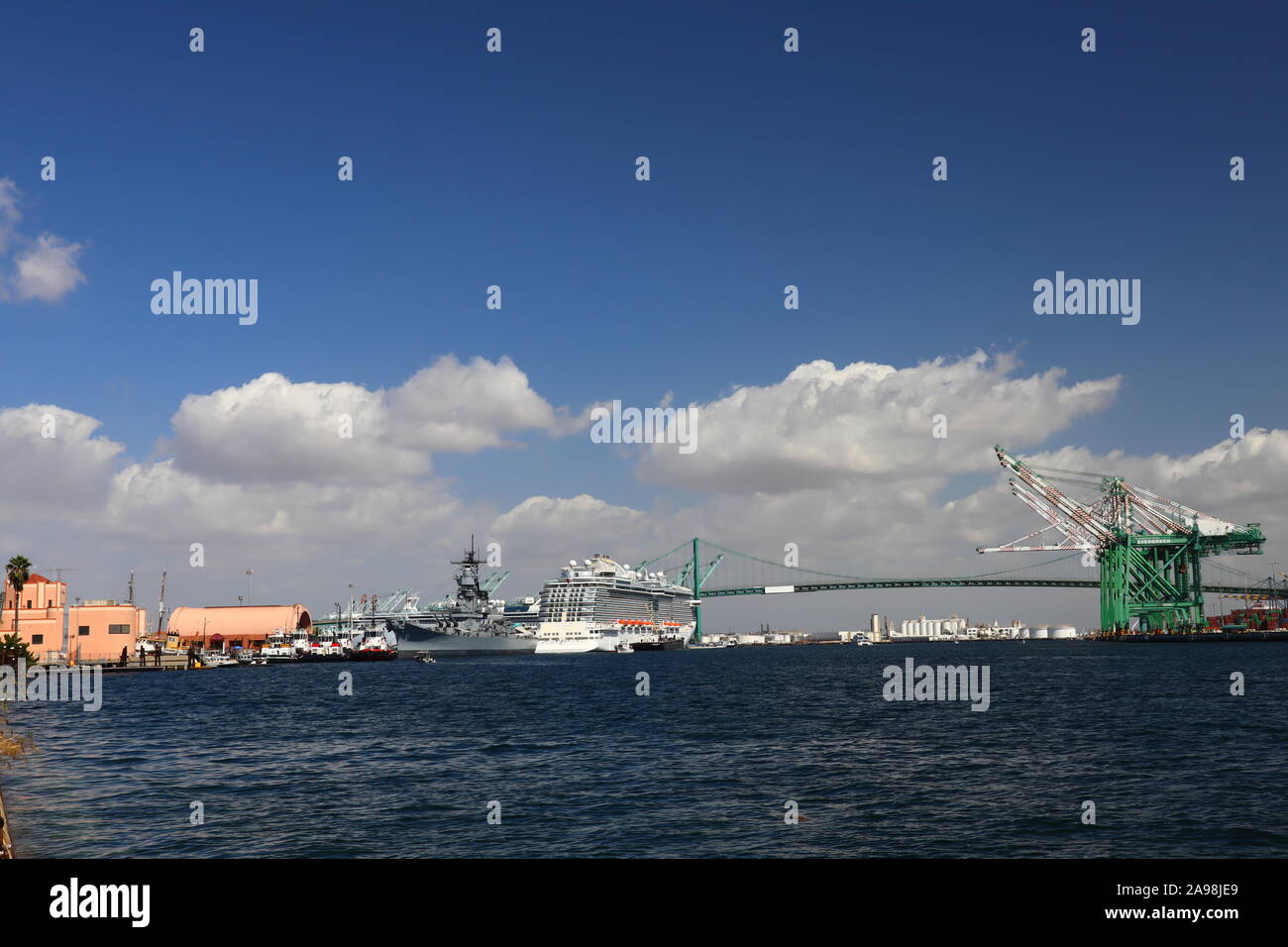 Los Angeles, California - view of San Pedro, The Port of Los Angeles ...