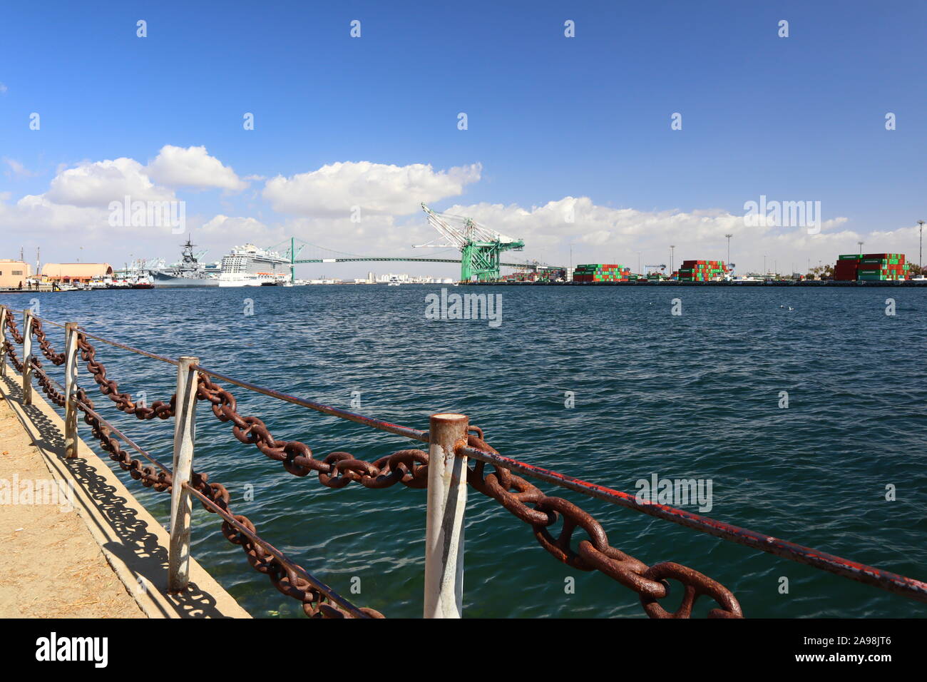 Los Angeles, California - view of San Pedro, The Port of Los Angeles ...