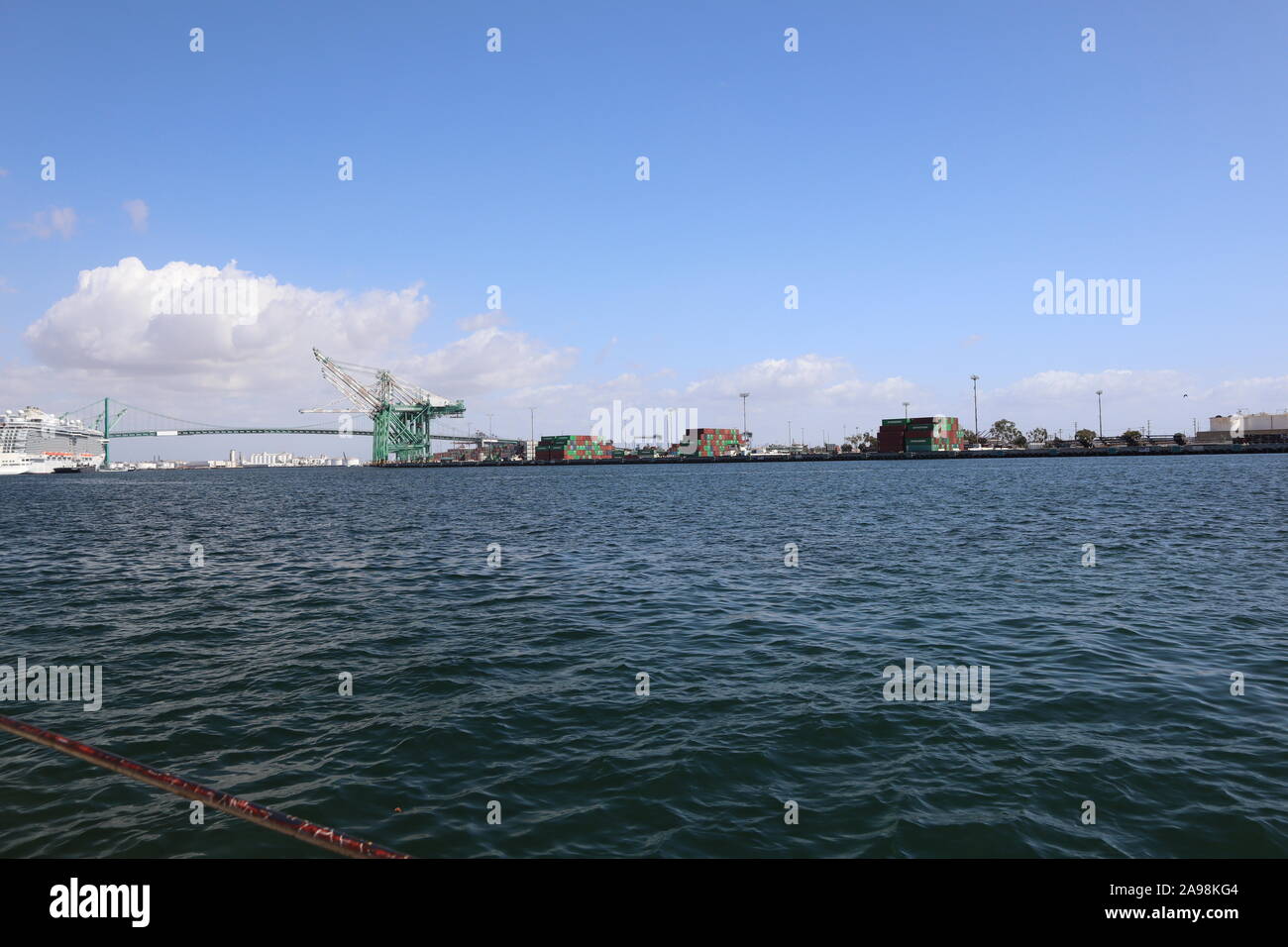 Los Angeles, California - view of San Pedro, The Port of Los Angeles ...