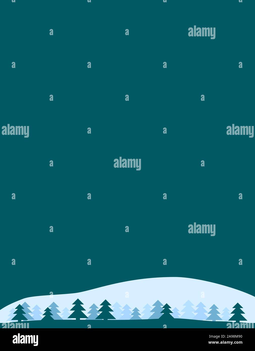 Fir trees forest hill snow sky night blank background by jziprian Stock ...