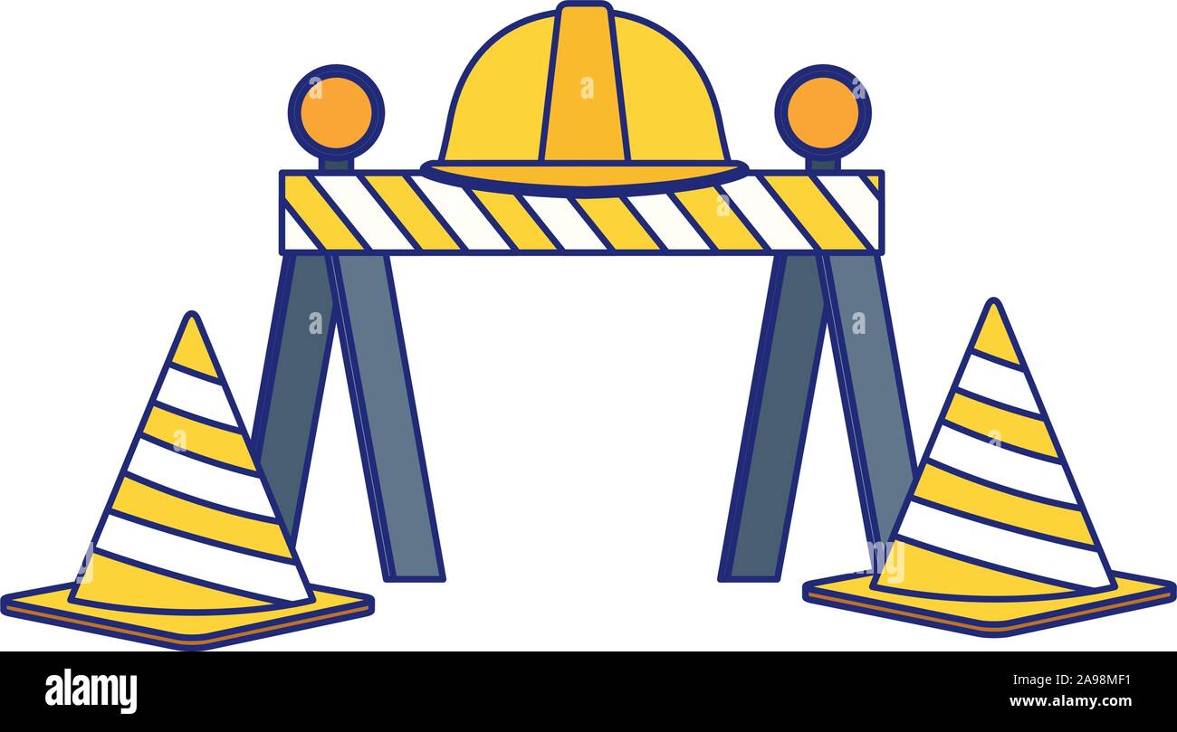 traffic barrier and cones with safety helmet Stock Vector Image & Art ... traffic barrier and cones with safety helmet Stock Vector Image & Art ...