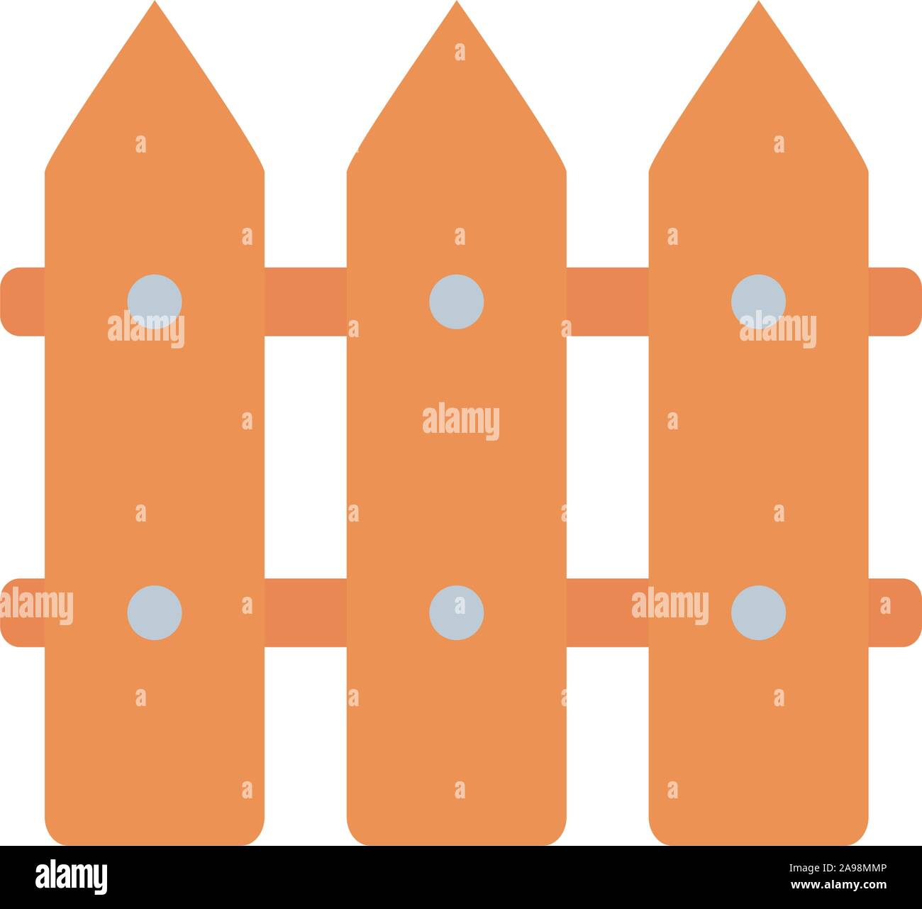 Wood Fence Icon Design Barrier Picket Garden Farm Object And Wall Theme Vector Illustration