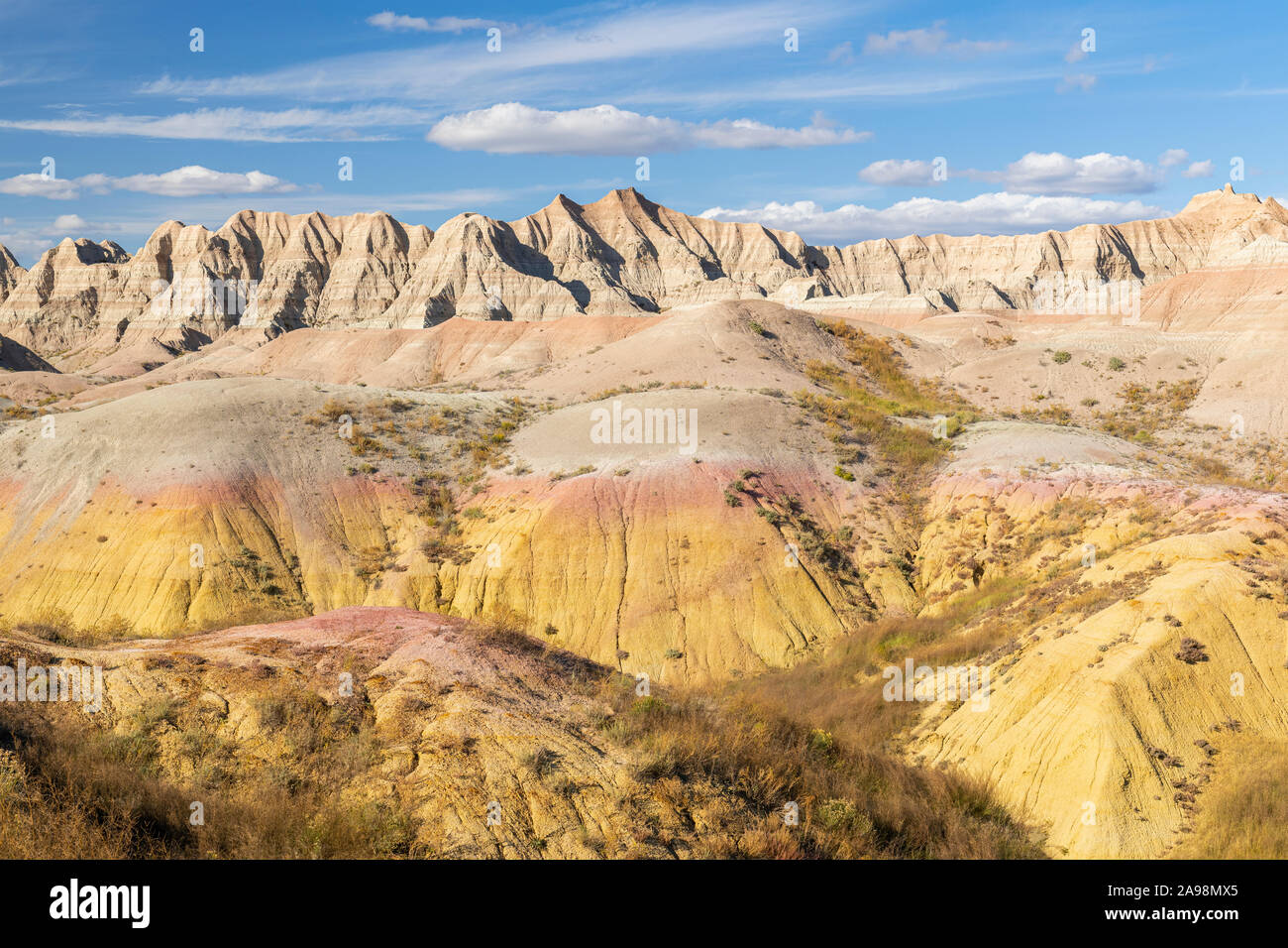 Yellow Mounds, Yellow Mounds Overlook, Badlands National Park, S ...