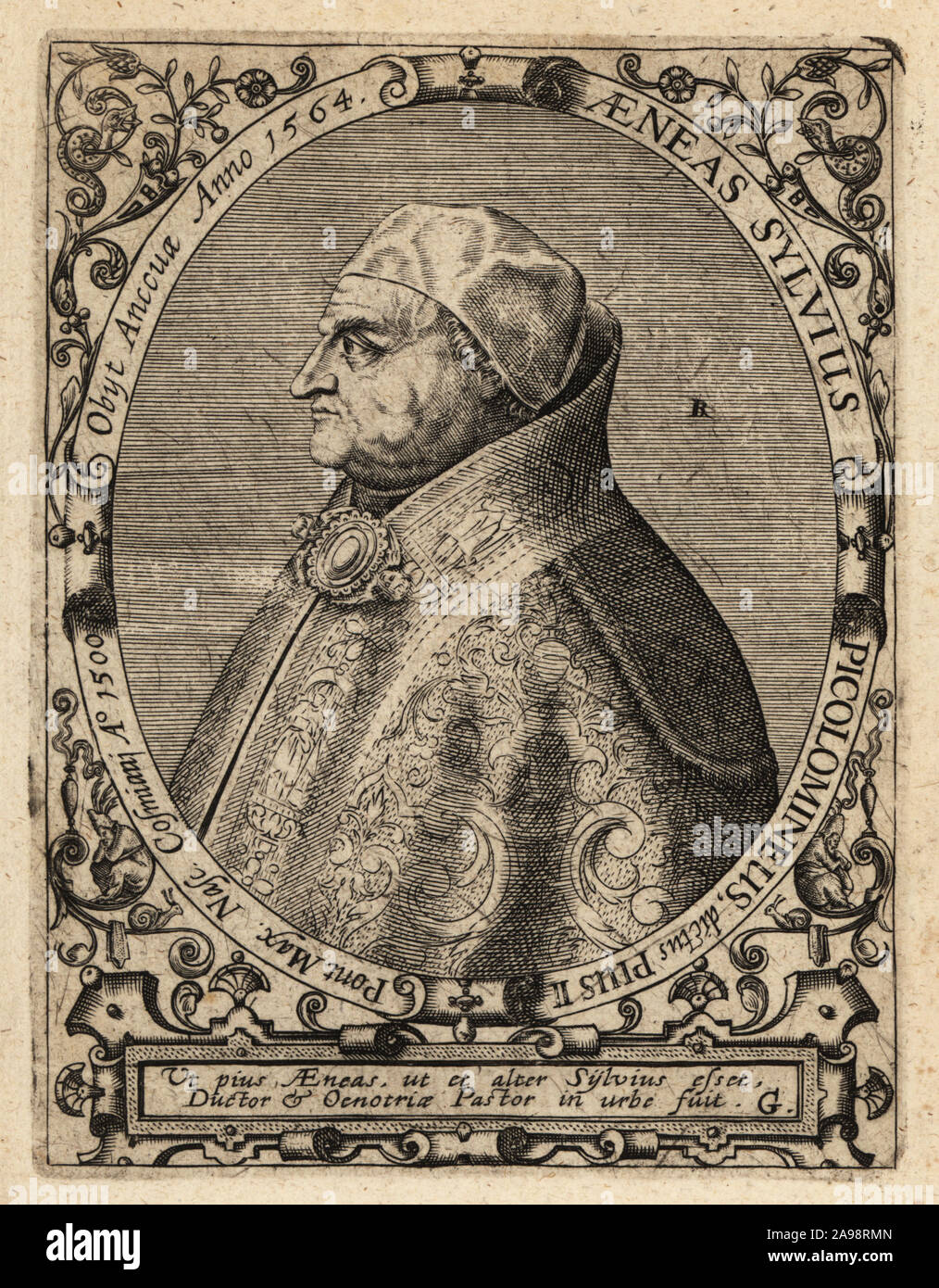 Pope Pius II, 1405-1464, Eneo Silvio Bartolomeo Piccolomini. Aeneas ...