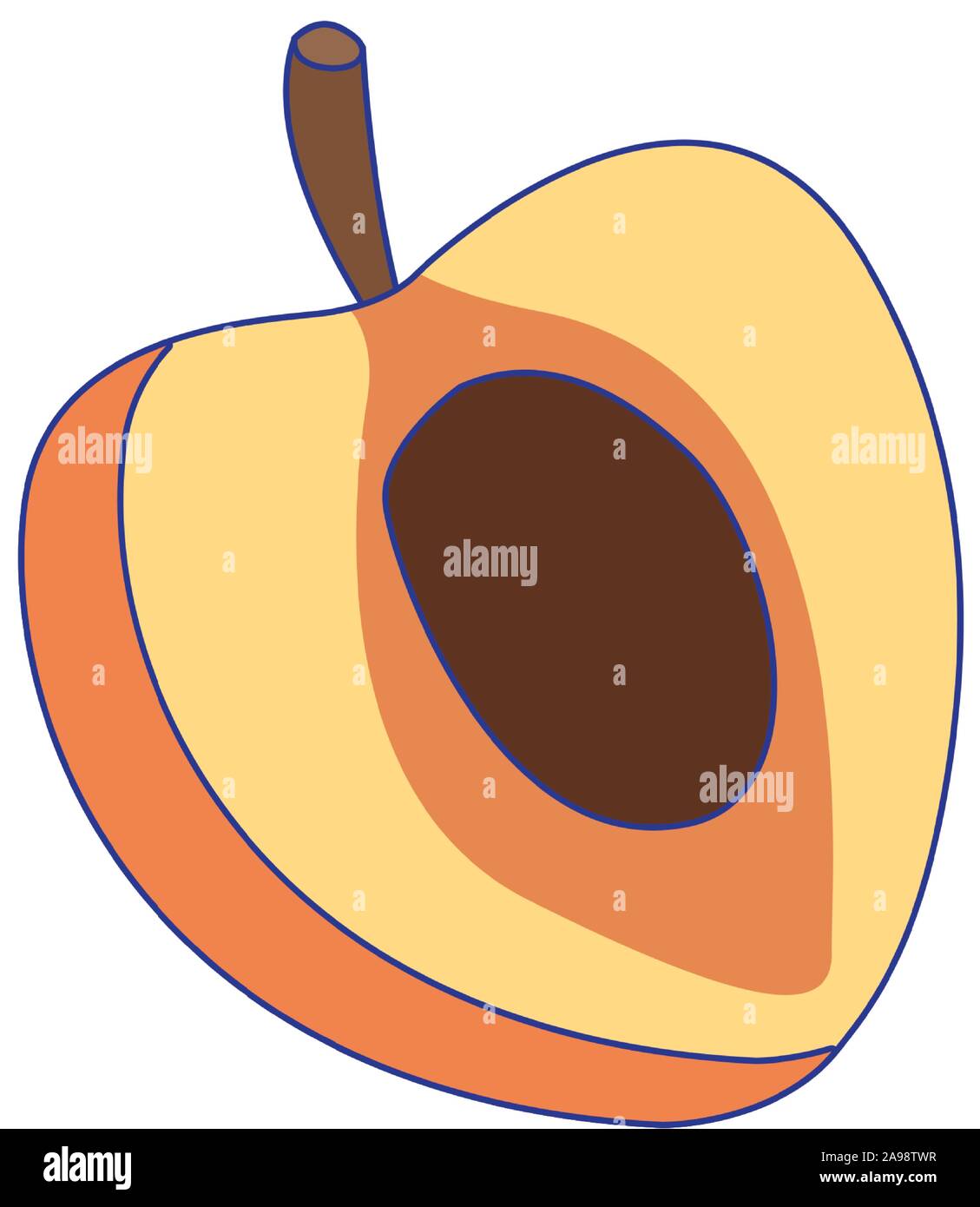 half peach icon, colorful design Stock Vector Image & Art - Alamy