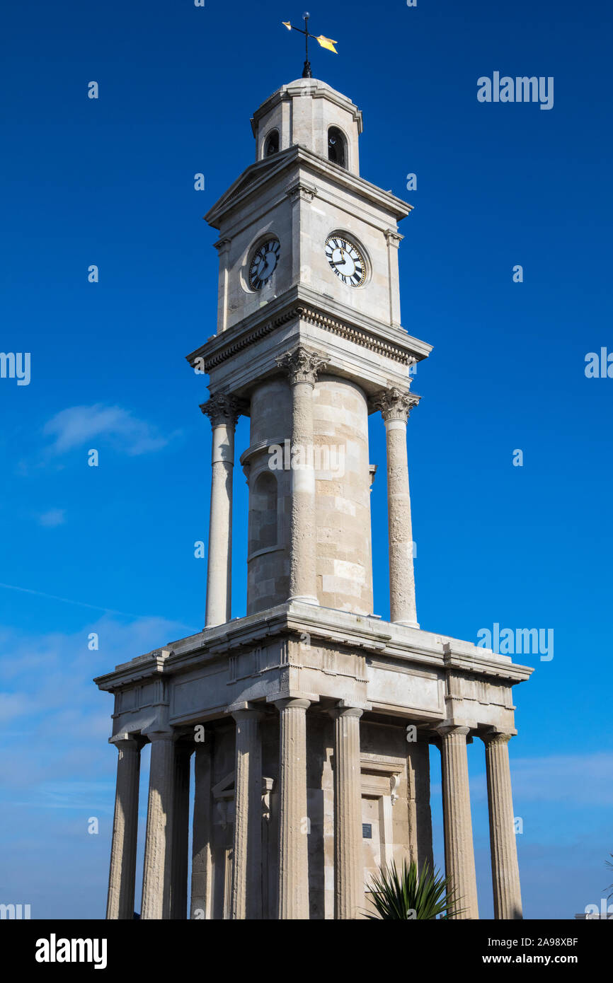 The historic Clock Tower in Herne Bay in Kent, UK. It is one of the ...