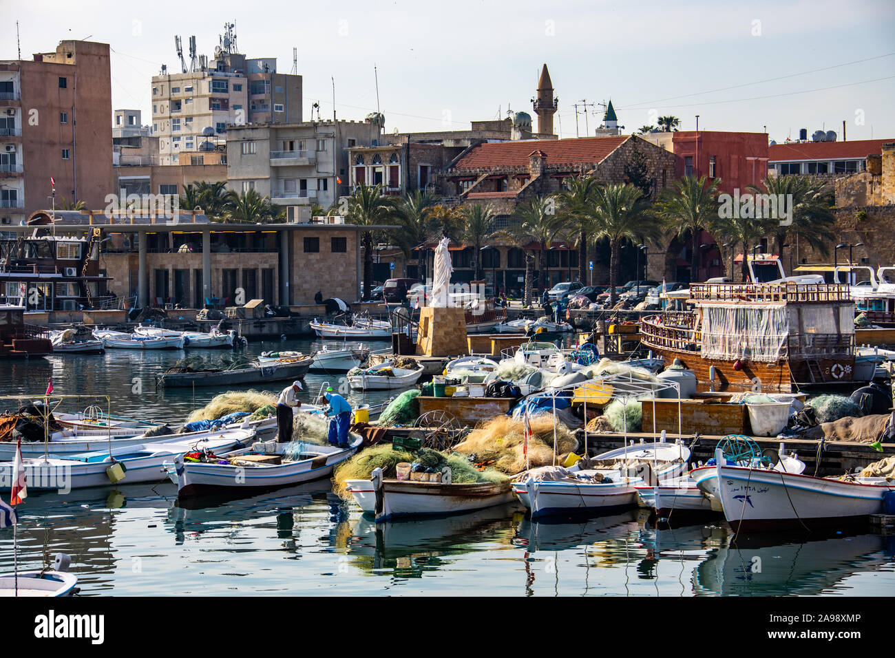 Fishing boats, Tyre, Lebanon Stock Photo - Alamy