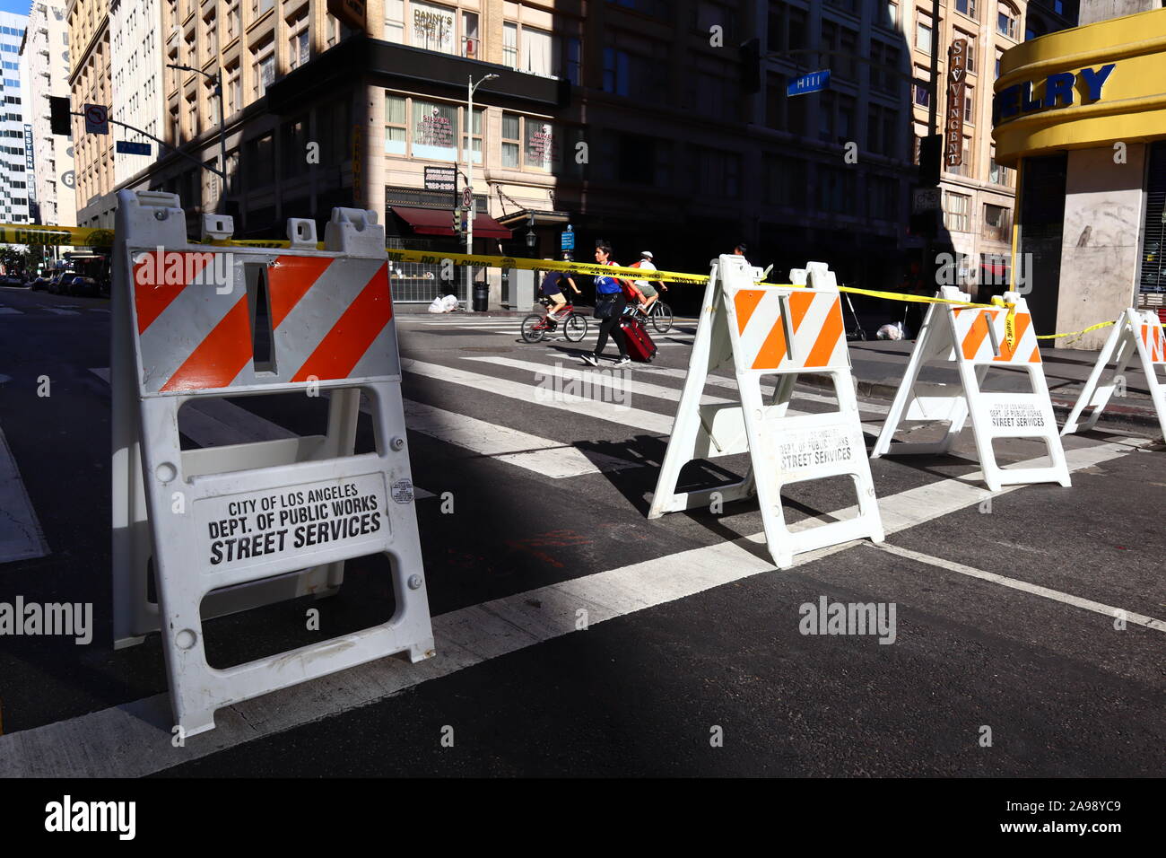 Los Angeles, Department of Public Works, Street Service trench barrier ...