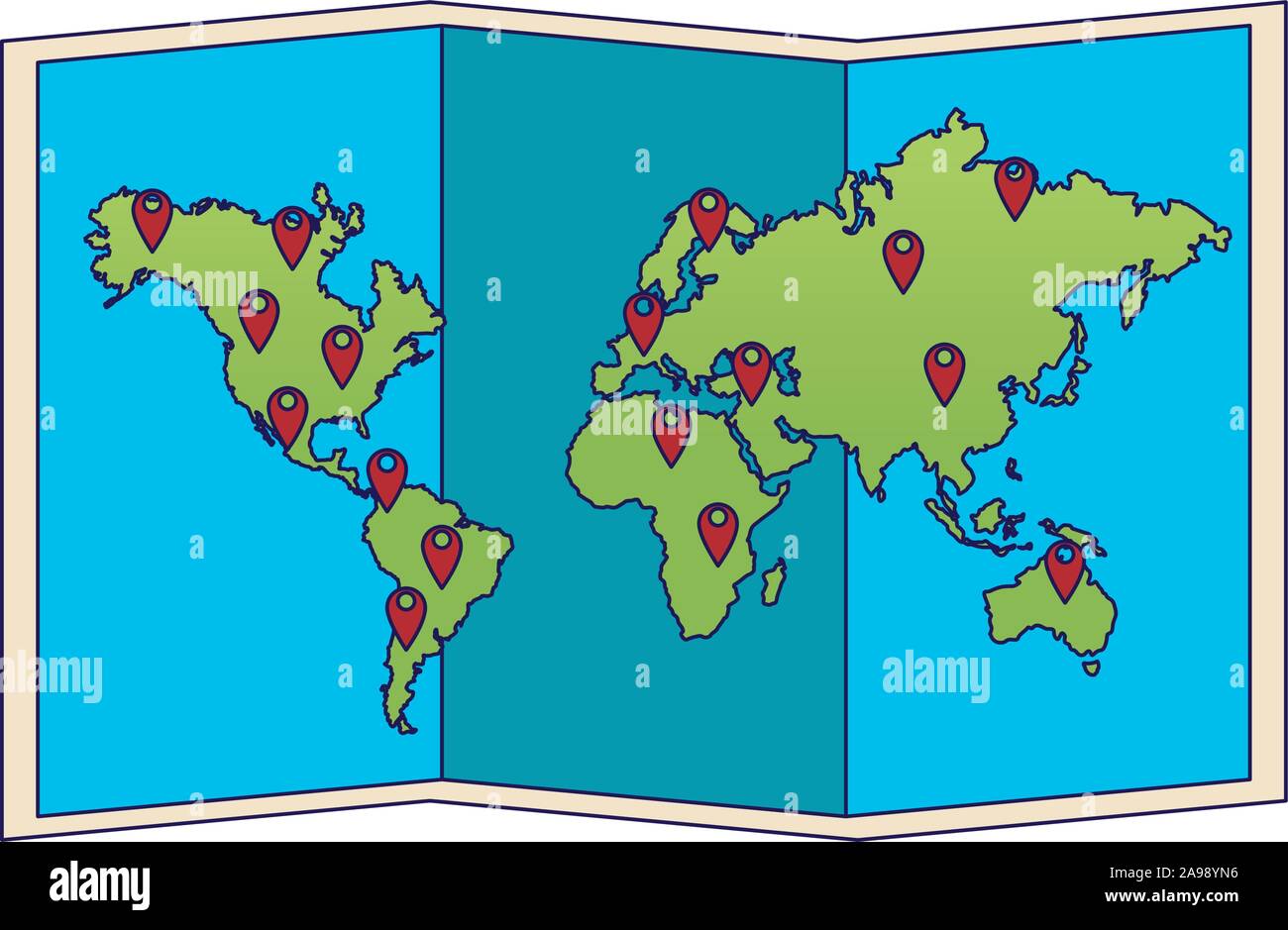 world map icon, flat design Stock Vector Image & Art - Alamy