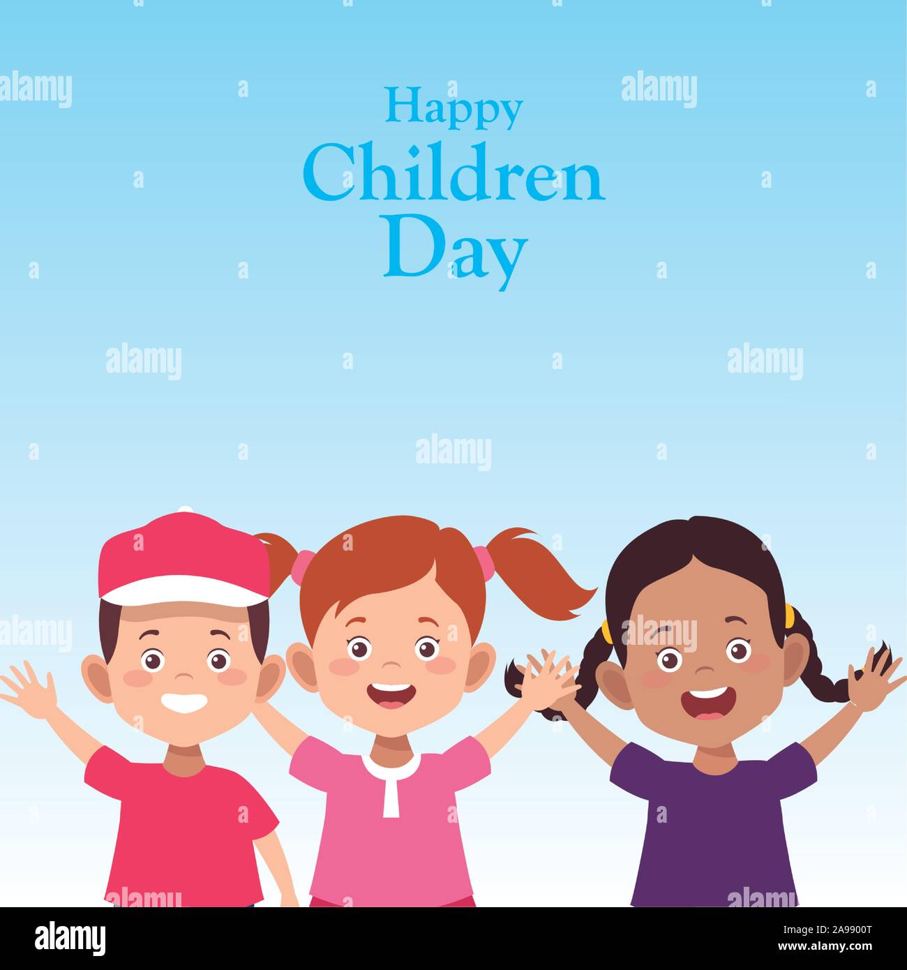 Happy children day design with happy kids Stock Vector Image & Art - Alamy