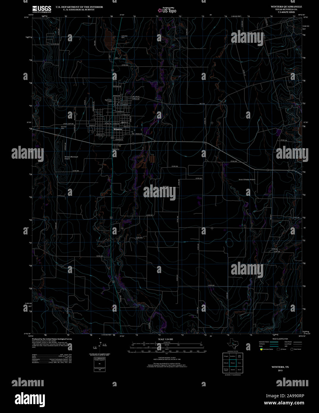 Map of winters texas hi-res stock photography and images - Alamy