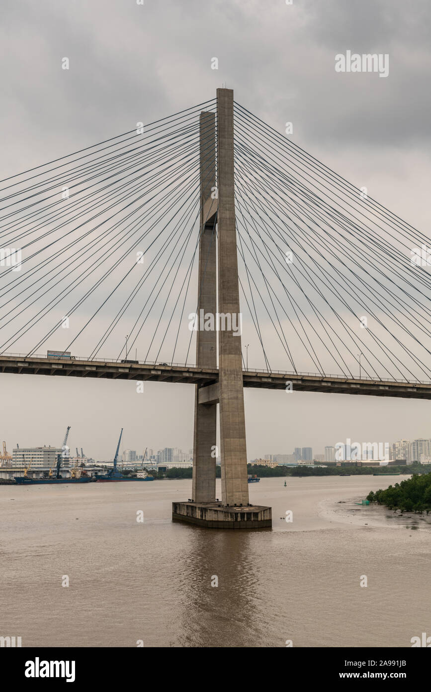 Ho Chi Minh City, Vietnam - March 12, 2019: Long Tau and song Sai Gon ...