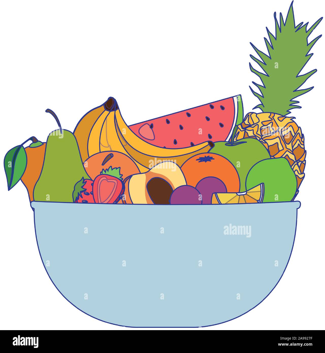 Ripe fruit pear grapes Stock Vector Images - Alamy