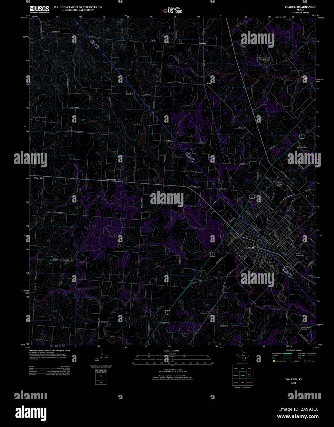 Map of yoakum hi-res stock photography and images - Alamy
