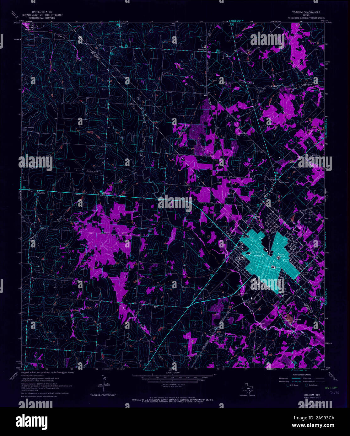 Map of yoakum hi-res stock photography and images - Alamy