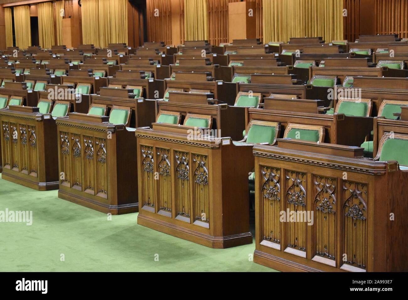 The temporary Canadian House of Commons in Parliament located in West ...