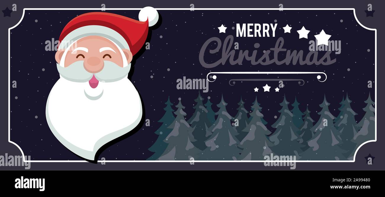 happy merry christmas card with santa claus Stock Vector Image & Art ...