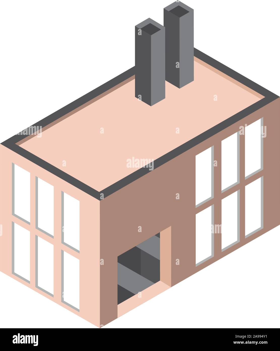 building factory company isometric style vector illustration Stock ...