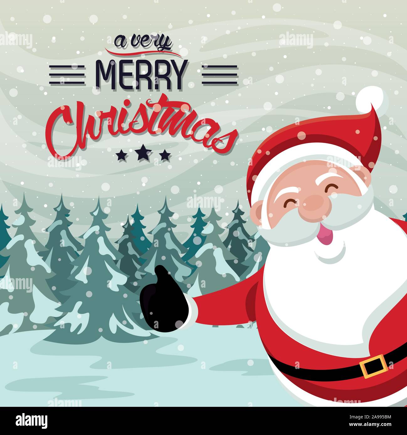 happy merry christmas card with santa claus Stock Vector Image & Art ...