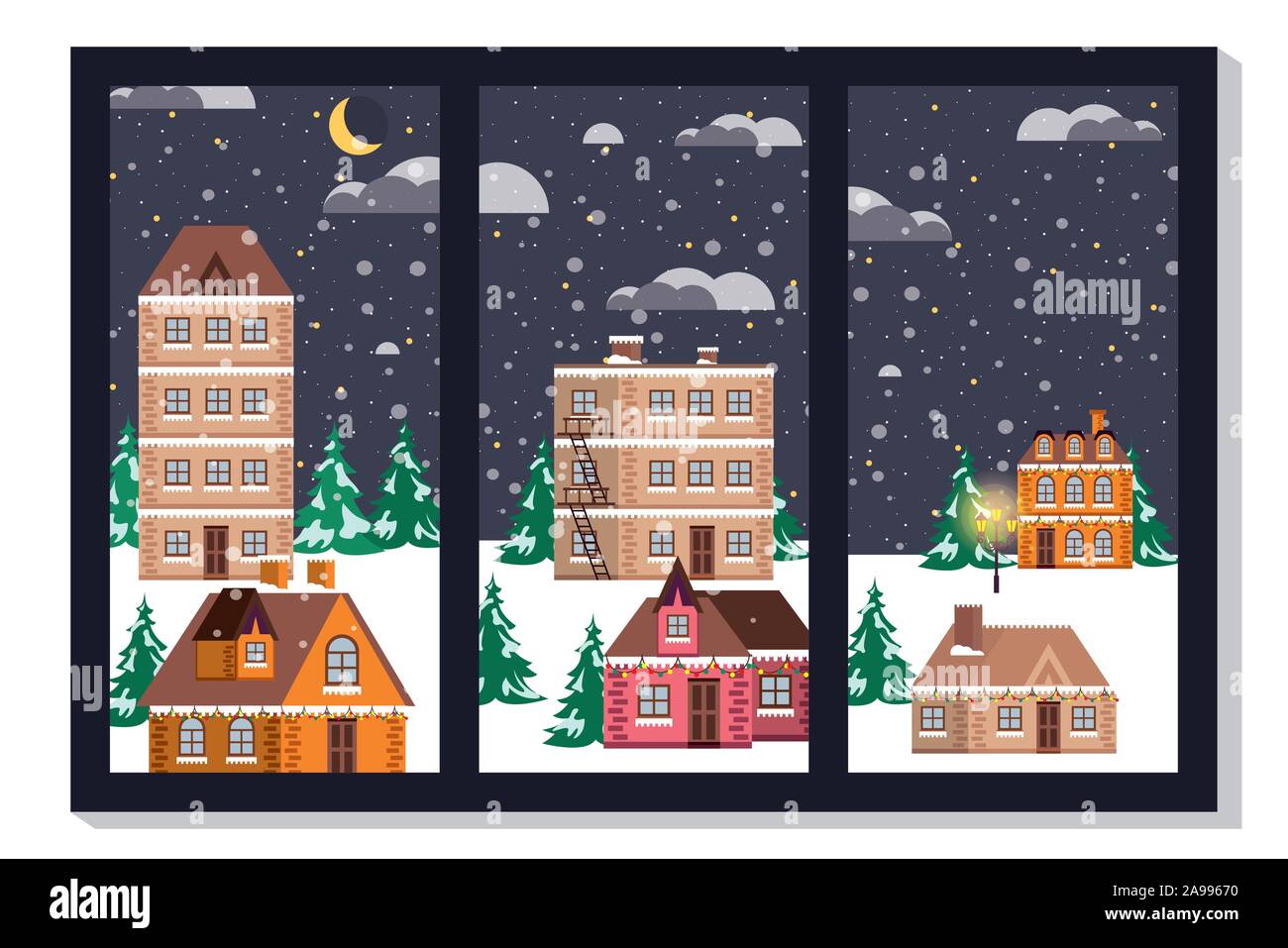 Snowscape christmas Cut Out Stock Images & Pictures - Alamy