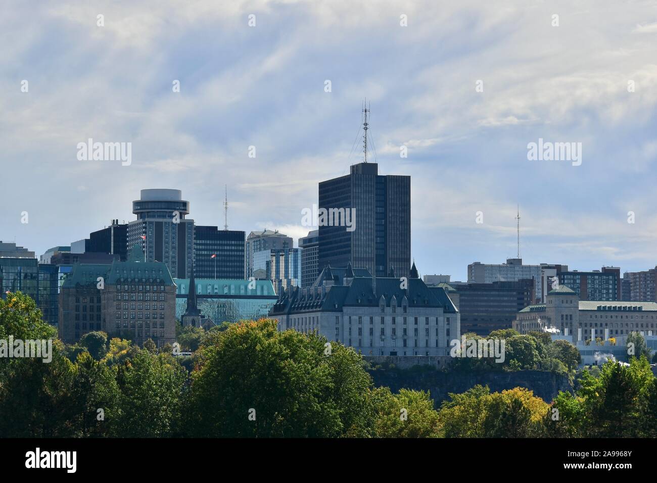 View of the Ottawa Skyline as seen from Gatineau, Quebec Stock Photo ...