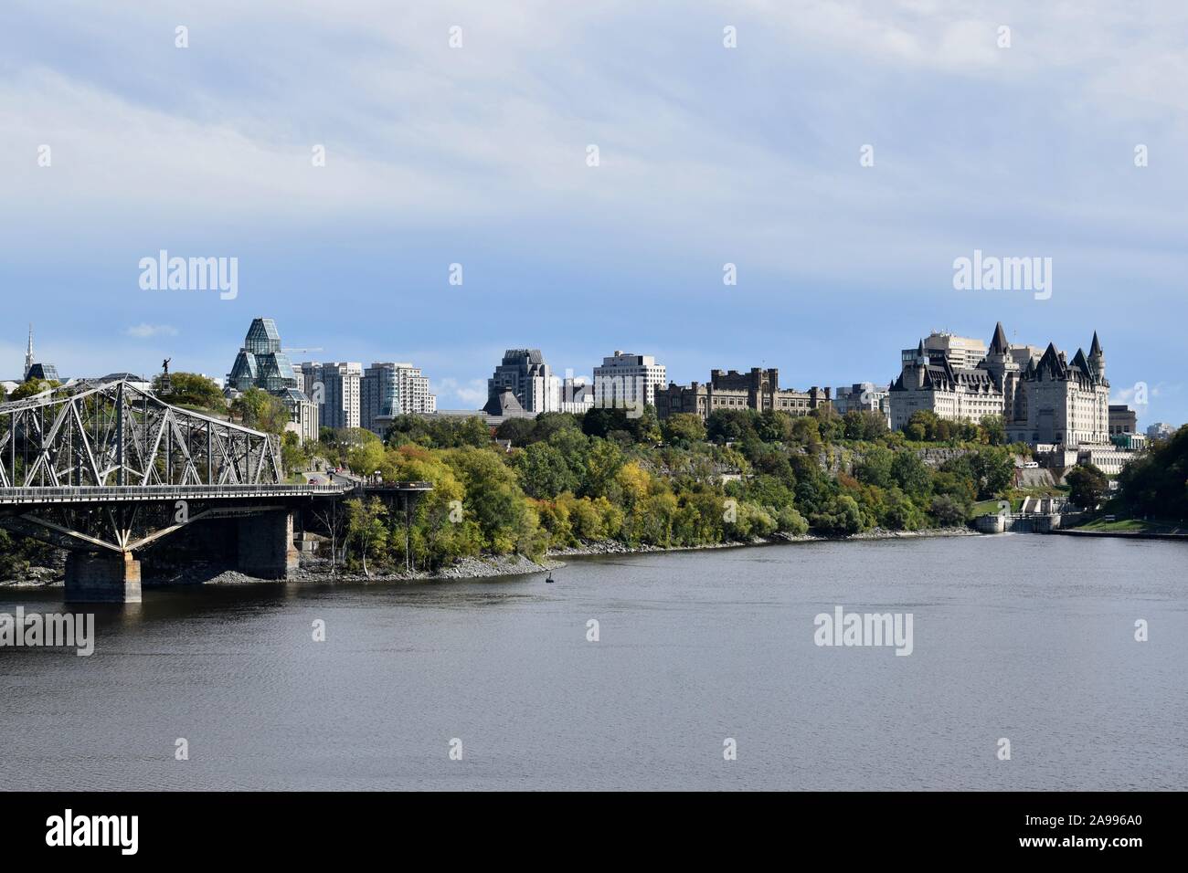 View of the Ottawa Skyline as seen from Gatineau, Quebec Stock Photo ...