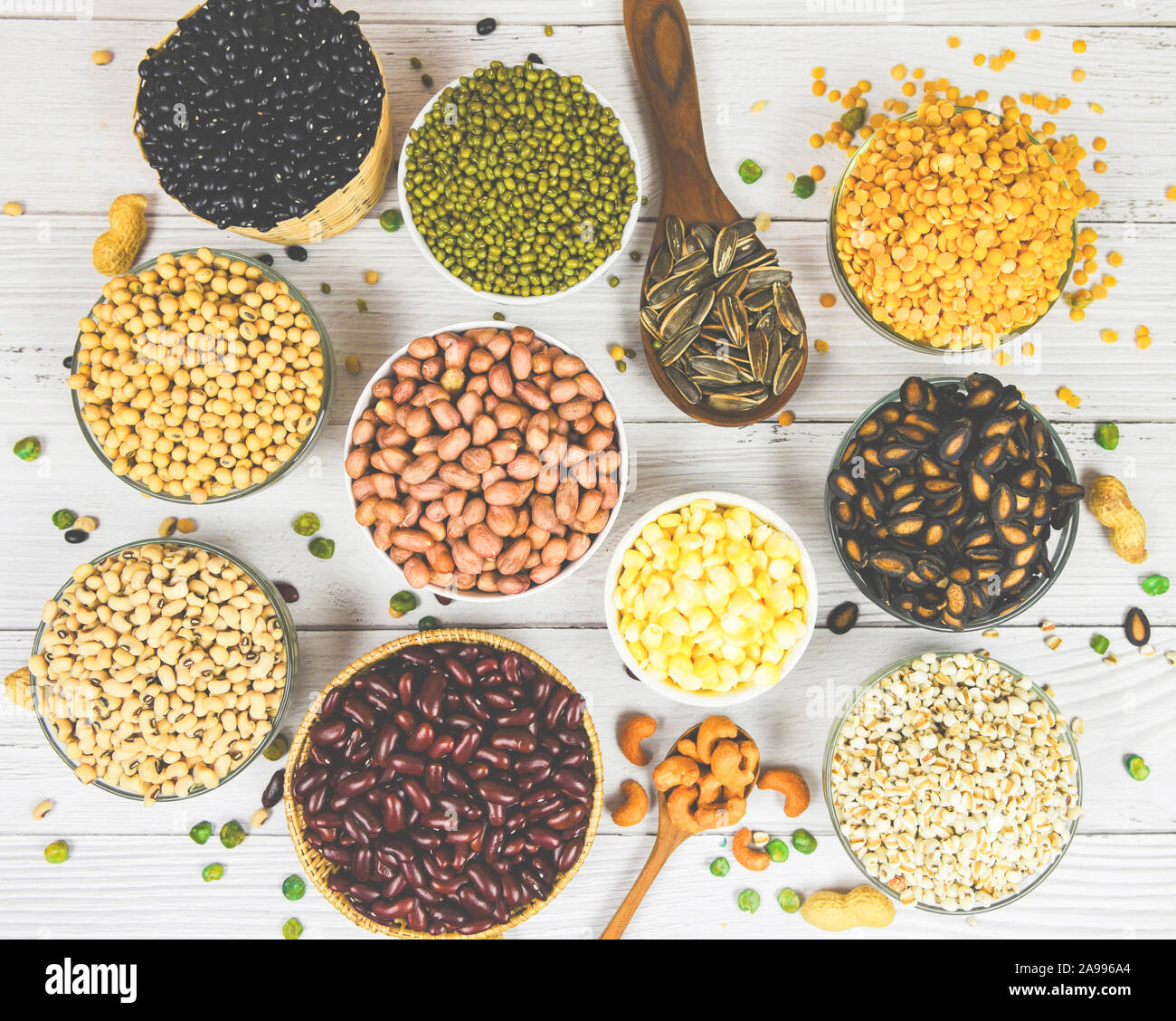 Various beans mix peas agriculture of natural healthy food for cooking ...