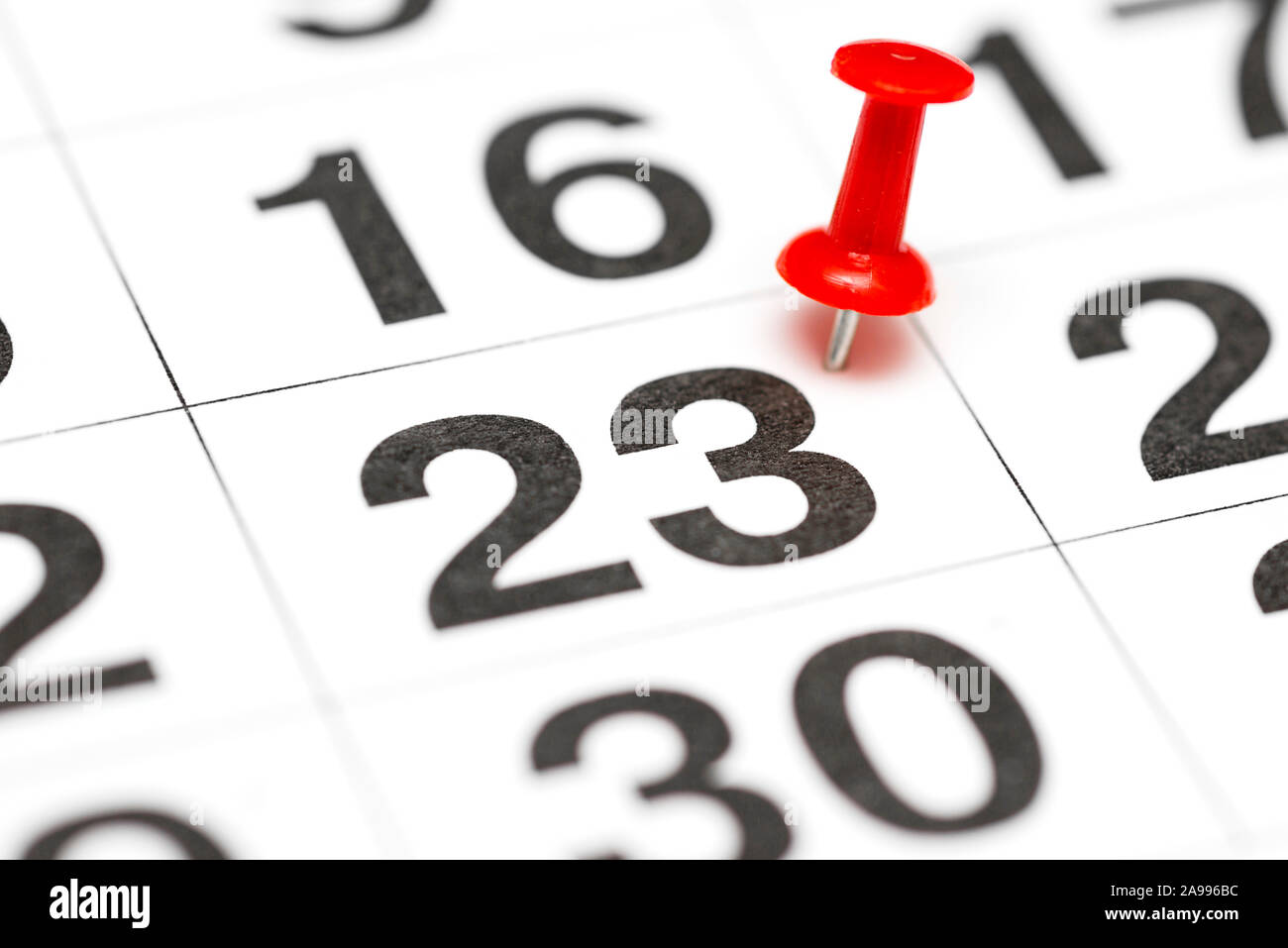 Pin on the date number 23. The twenty third day of the month is marked ...