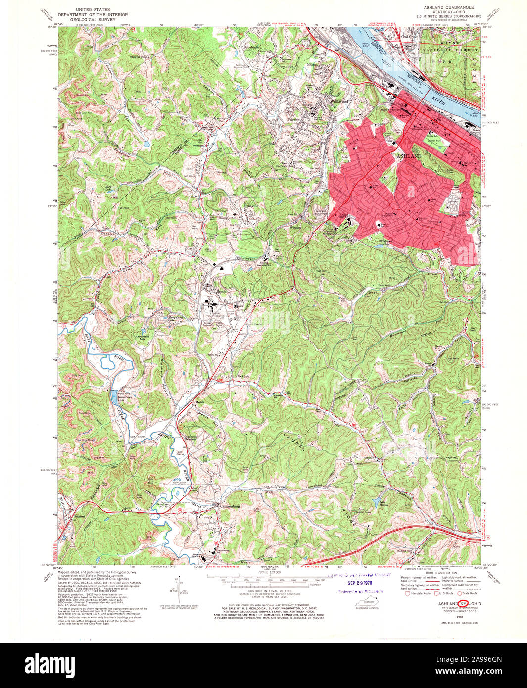 Ashland kentucky map hi-res stock photography and images - Alamy