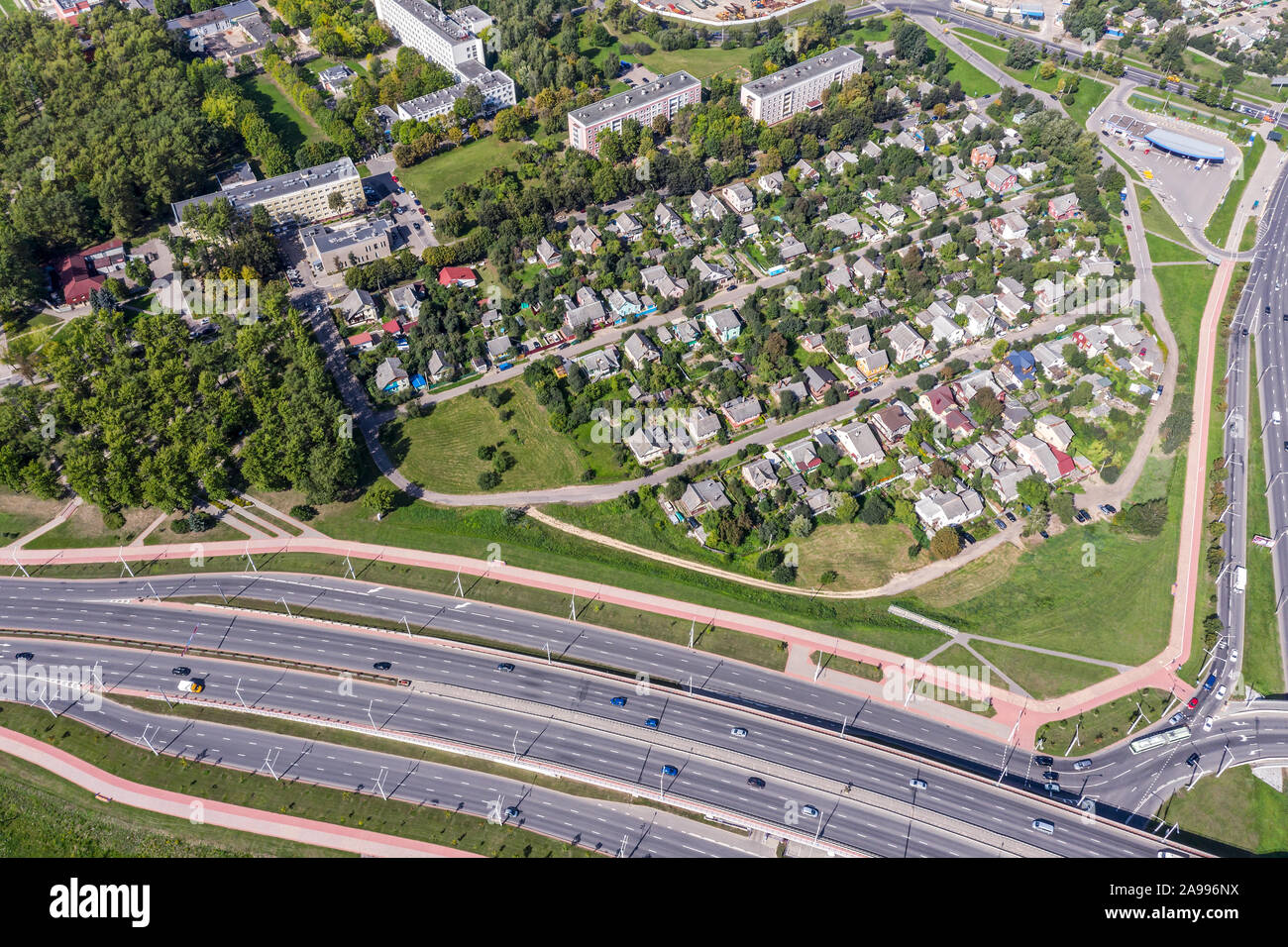 Residential district top view hi-res stock photography and images - Alamy