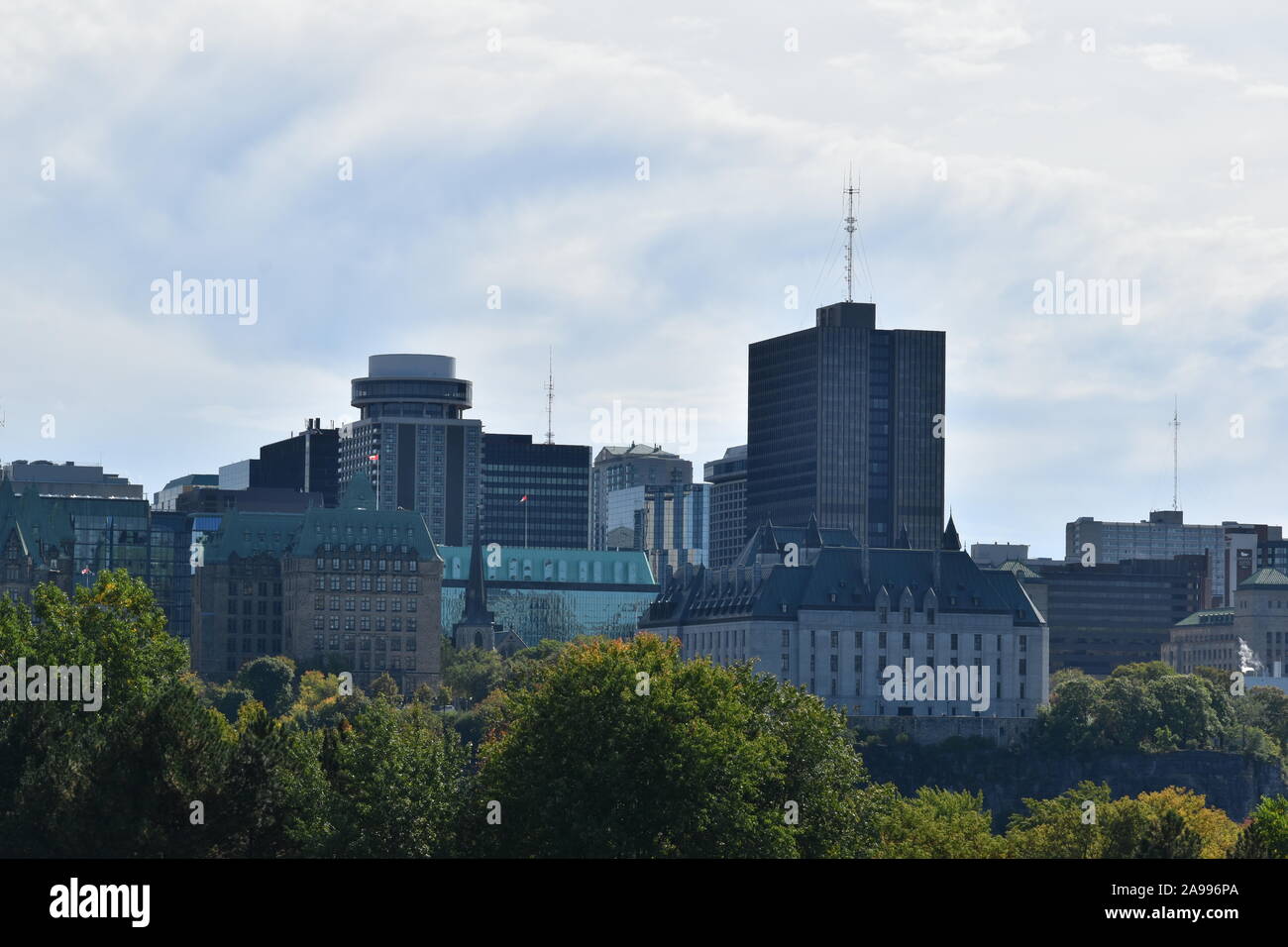 View of the Ottawa Skyline as seen from Gatineau, Quebec Stock Photo ...