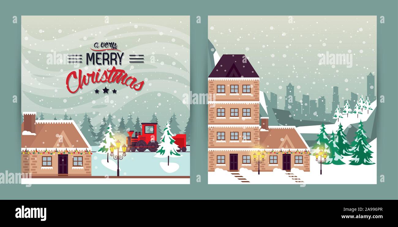 Winter scene scenes Stock Vector Images - Alamy