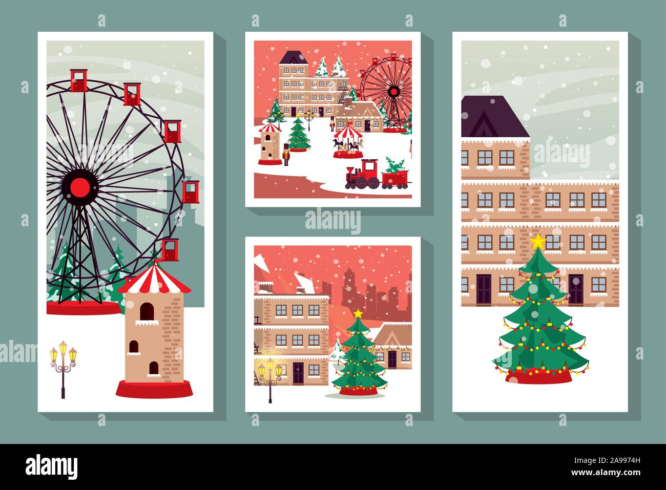 Winter scene scenes Stock Vector Images - Alamy