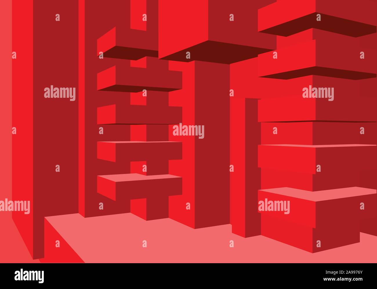 Architecture background with abstract cubes composition and clean ...