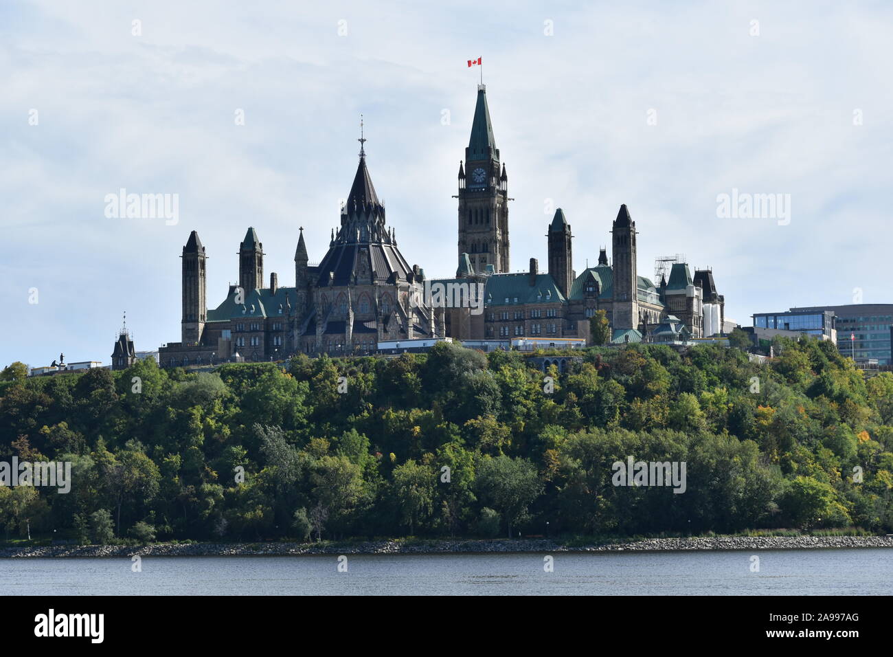 The Canadian Parliament Centre Block and the iconic Peace Tower atop ...