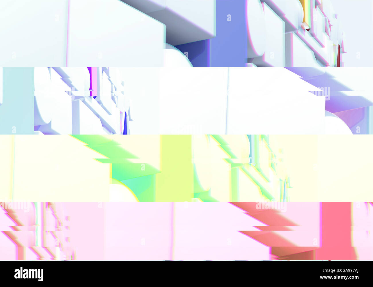 Abstract background with 3d figures and glitch effect Stock Photo - Alamy