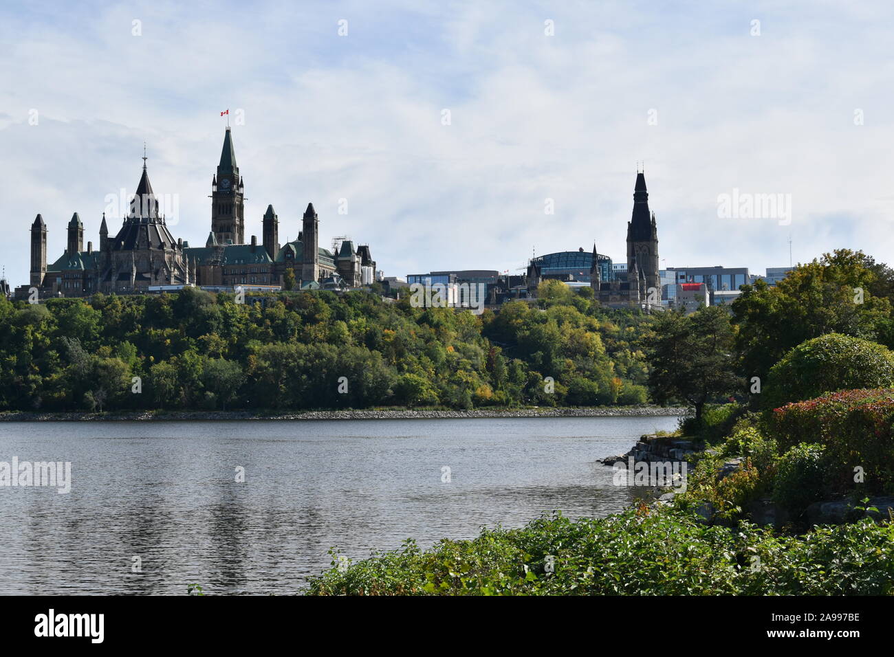 Canadian Government Buildings at the Canadian Parliament atop ...
