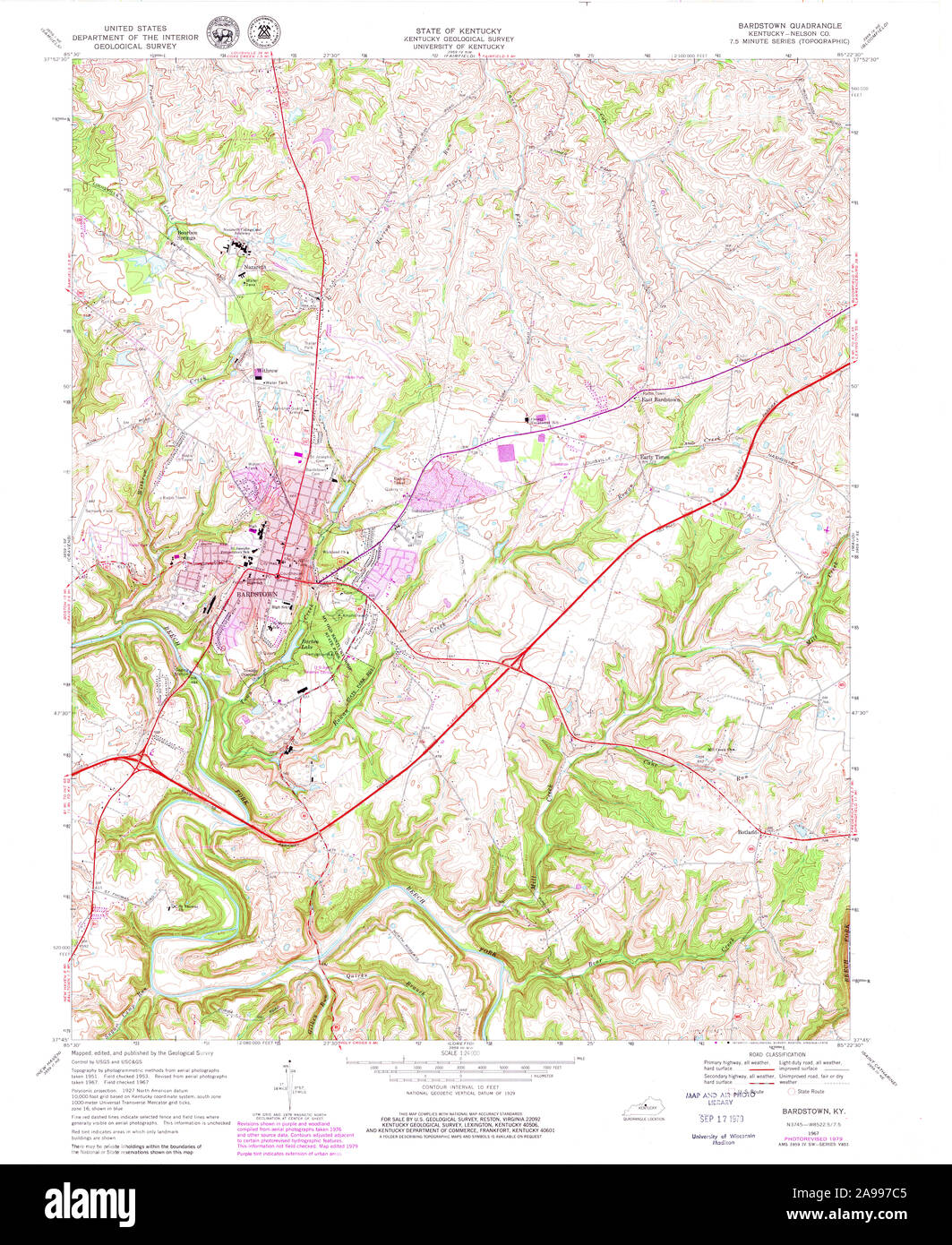Map of bardstown kentucky hi-res stock photography and images - Alamy