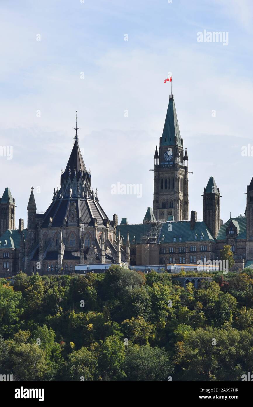 The Canadian Parliament Centre Block and the iconic Peace Tower atop ...