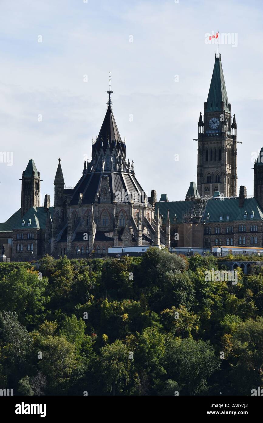 The Canadian Parliament Centre Block and the iconic Peace Tower atop ...