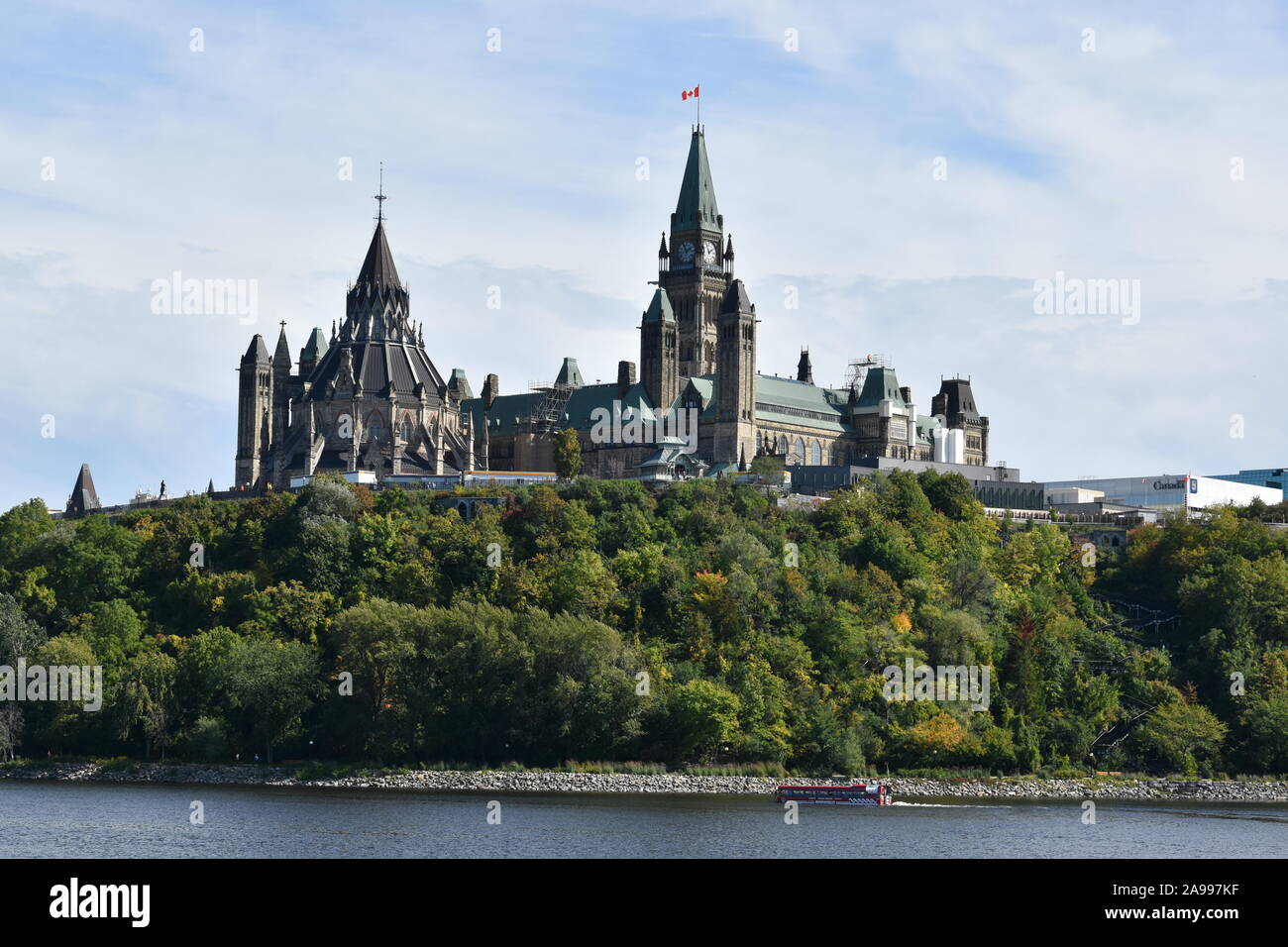 The Canadian Parliament Centre Block and the iconic Peace Tower atop ...