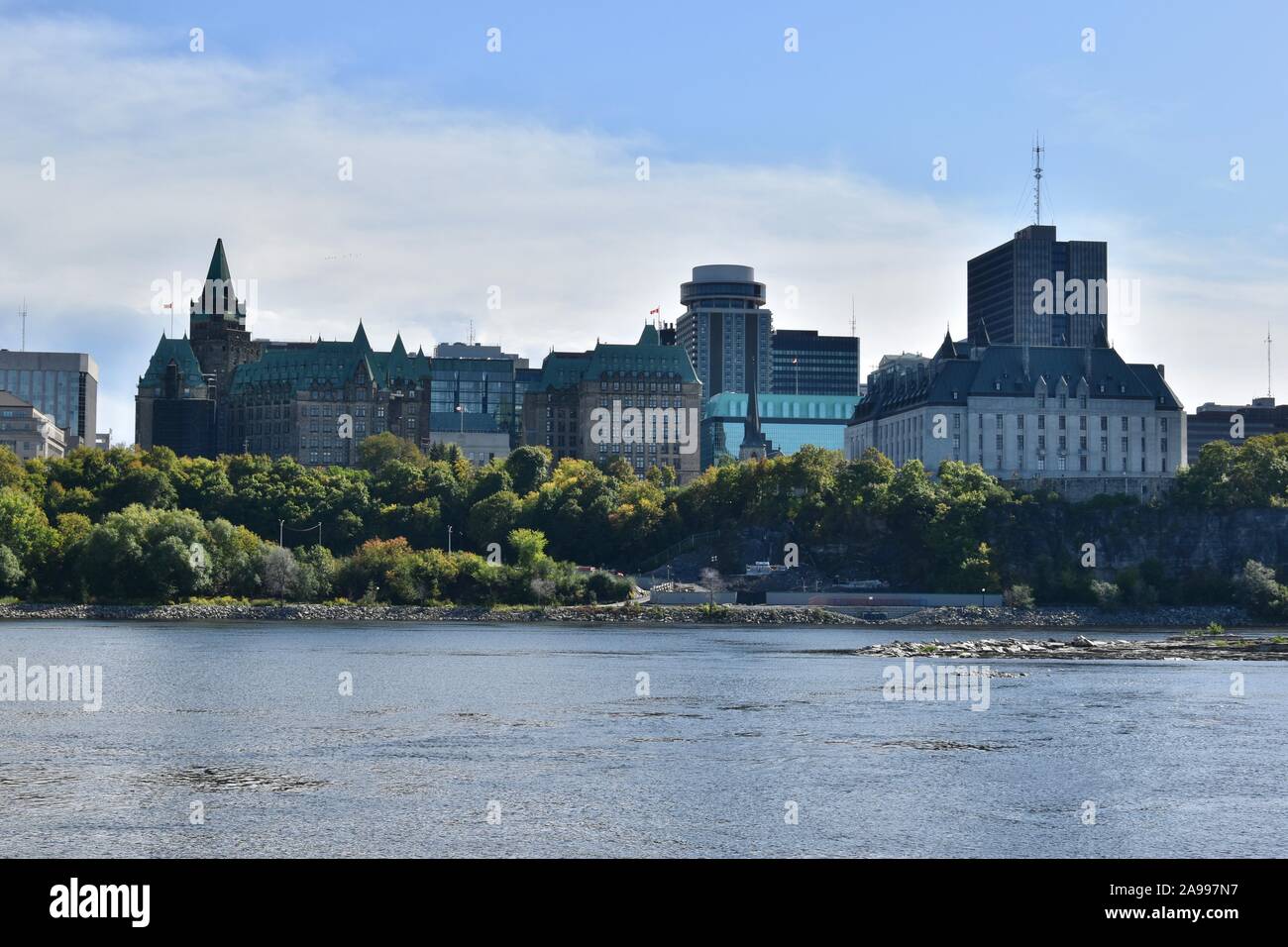 View of the Ottawa Skyline as seen from Gatineau, Quebec Stock Photo ...