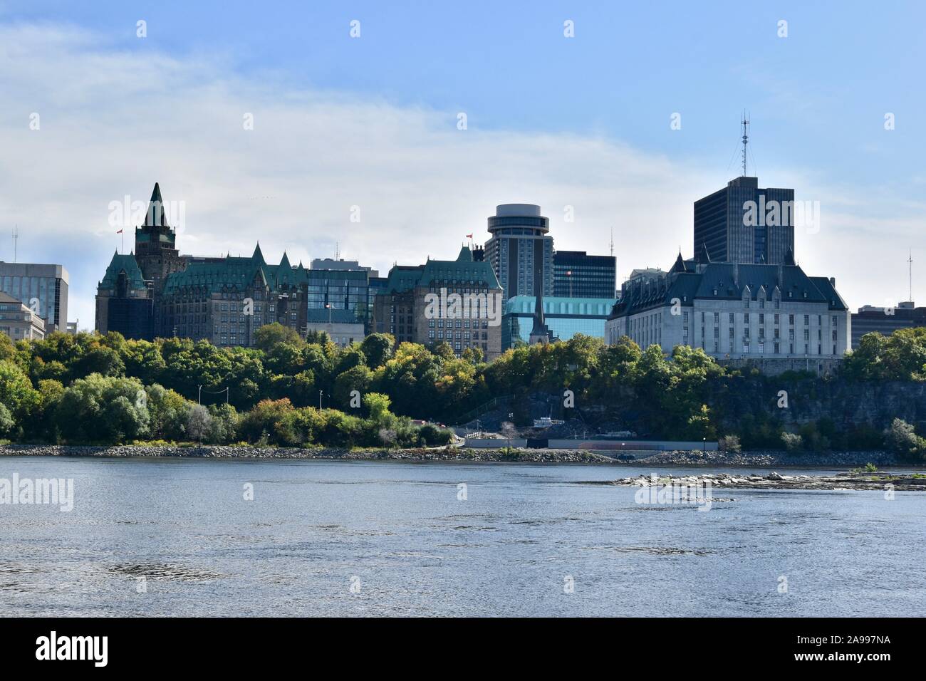 View of the Ottawa Skyline as seen from Gatineau, Quebec Stock Photo ...