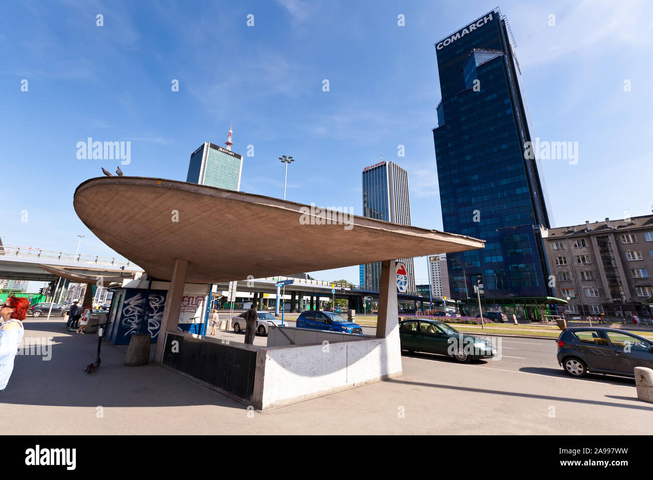 Photos taken in the capital city of Poland Warsaw on a bright sunny ...