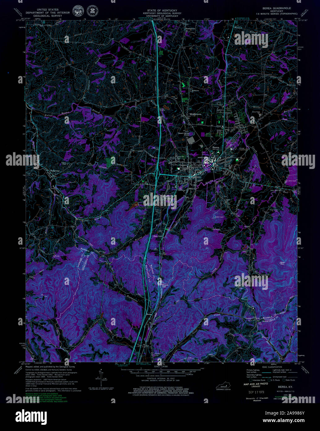 Map of berea kentucky hi-res stock photography and images - Alamy