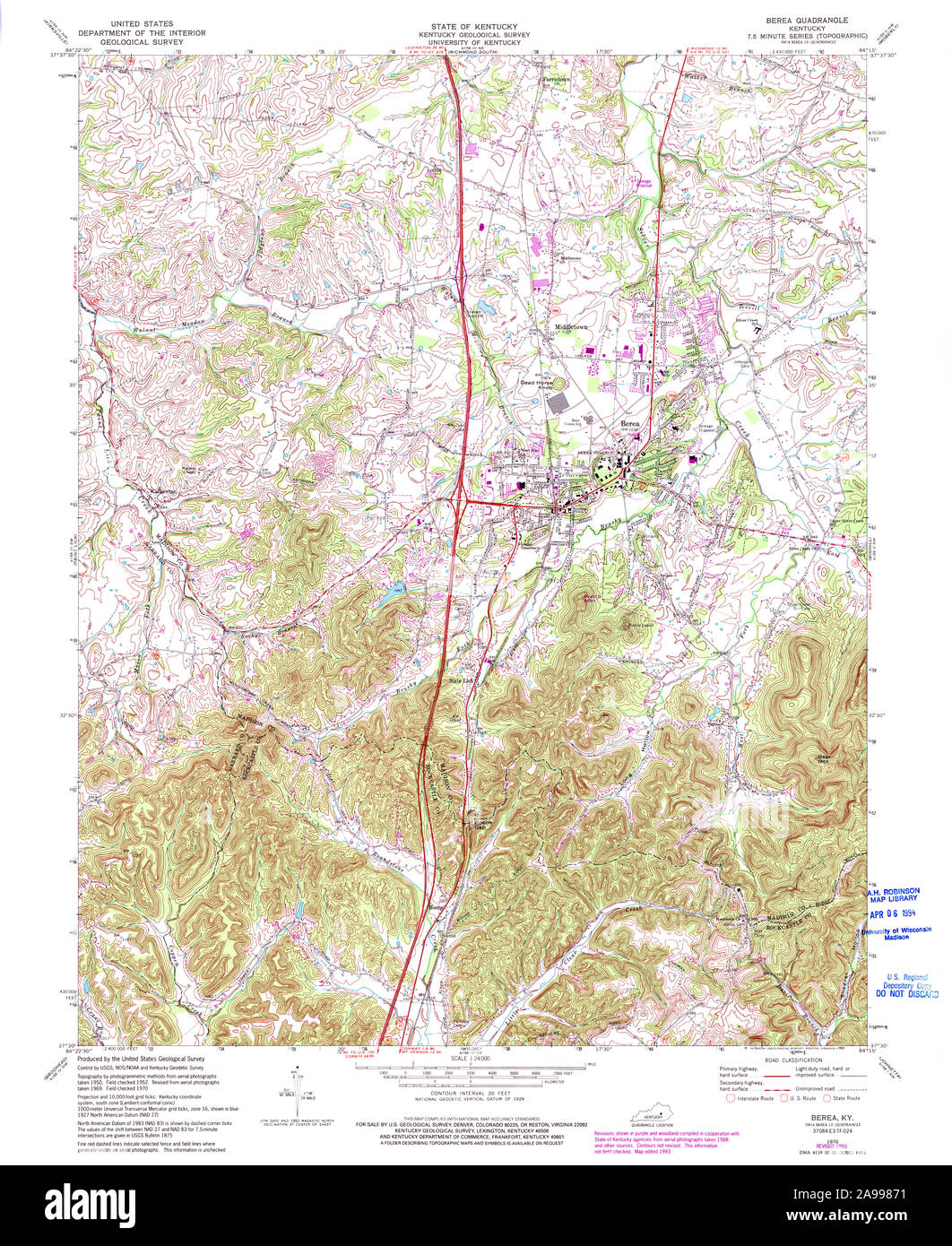 Map of berea hi-res stock photography and images - Alamy