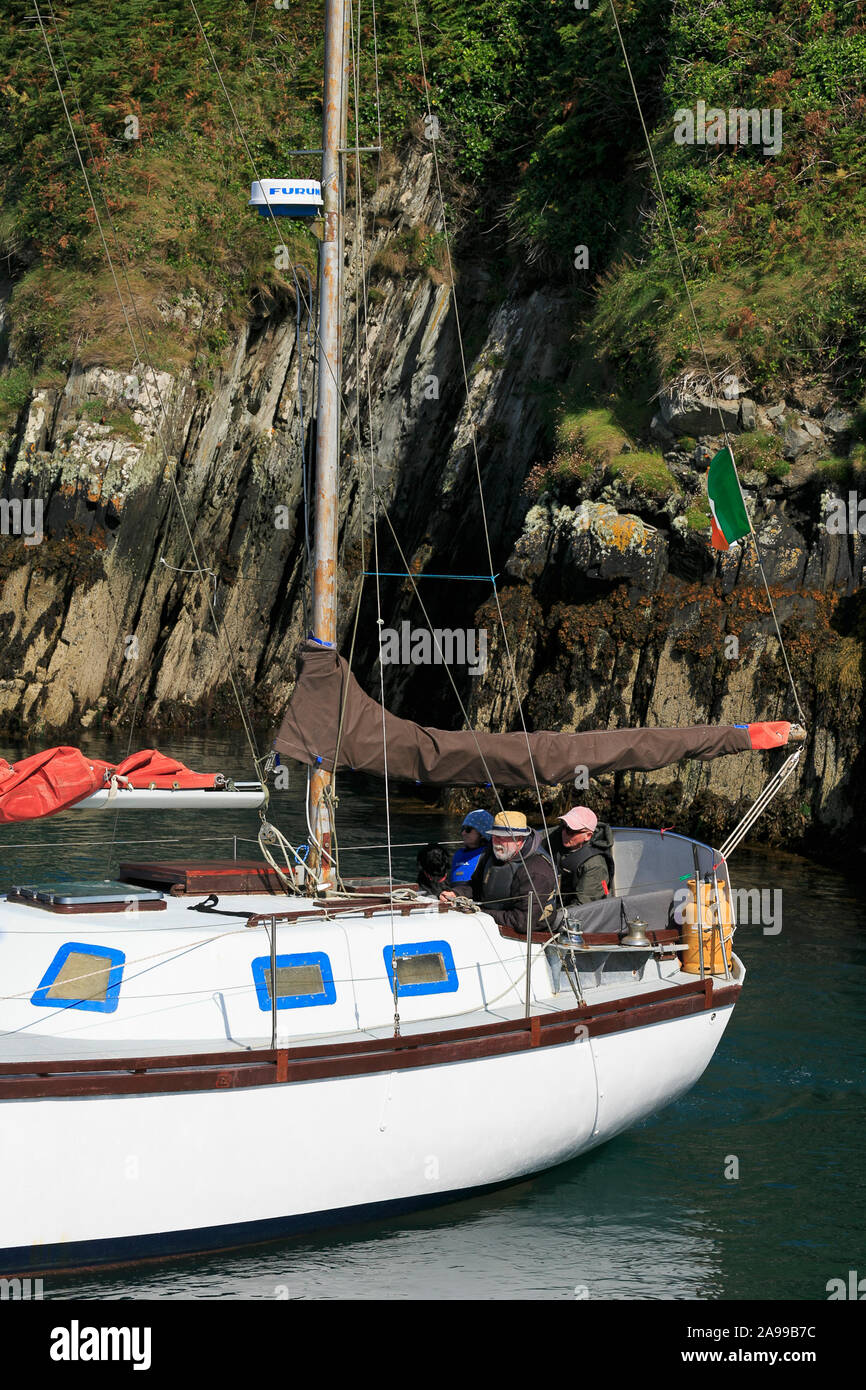 Yacht, Cape Clear Island, Baltimore, County Cork, Ireland Stock Photo ...