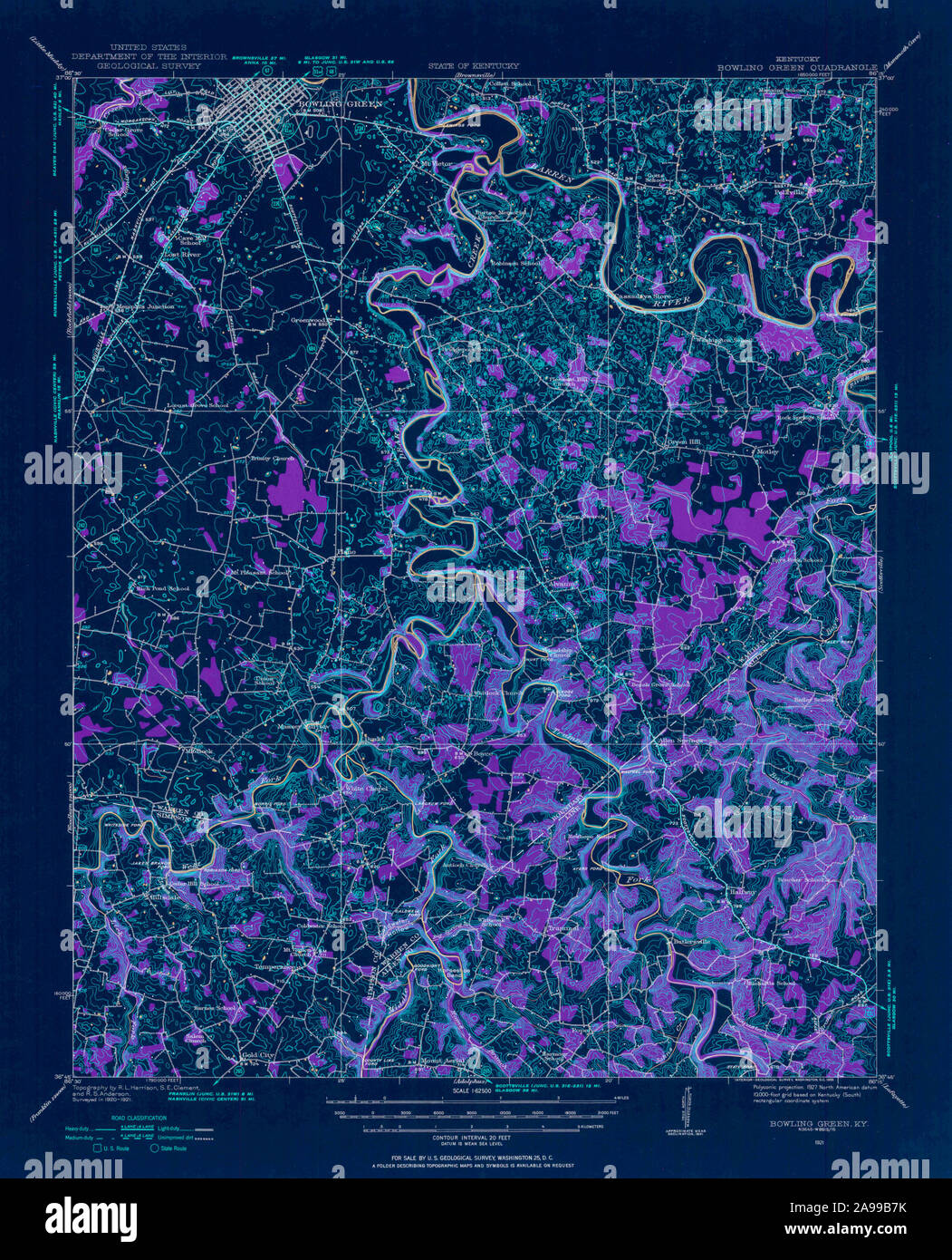 Bowling green kentucky map hi-res stock photography and images - Alamy