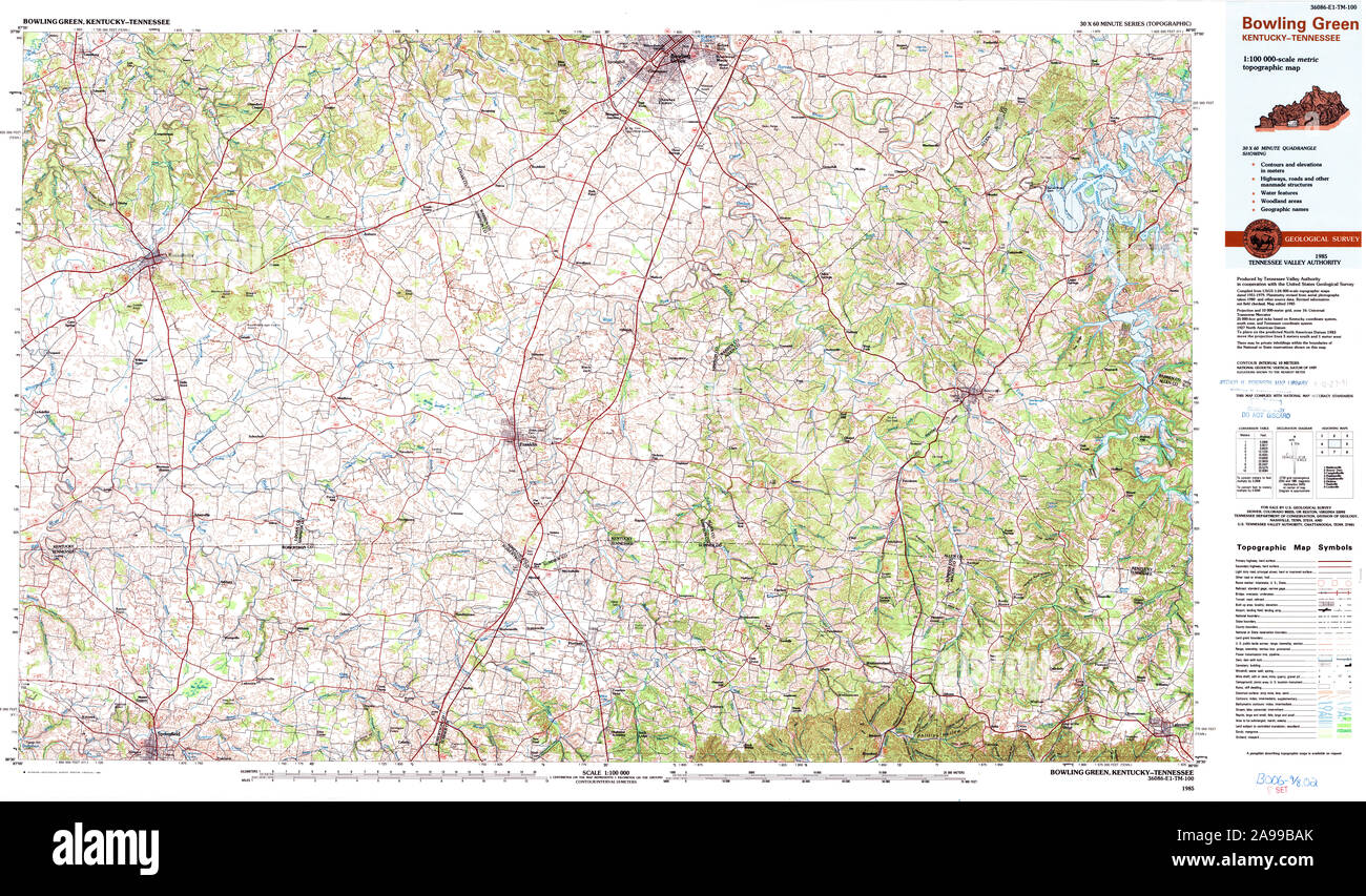 Map of bowling green kentucky hi-res stock photography and images - Alamy