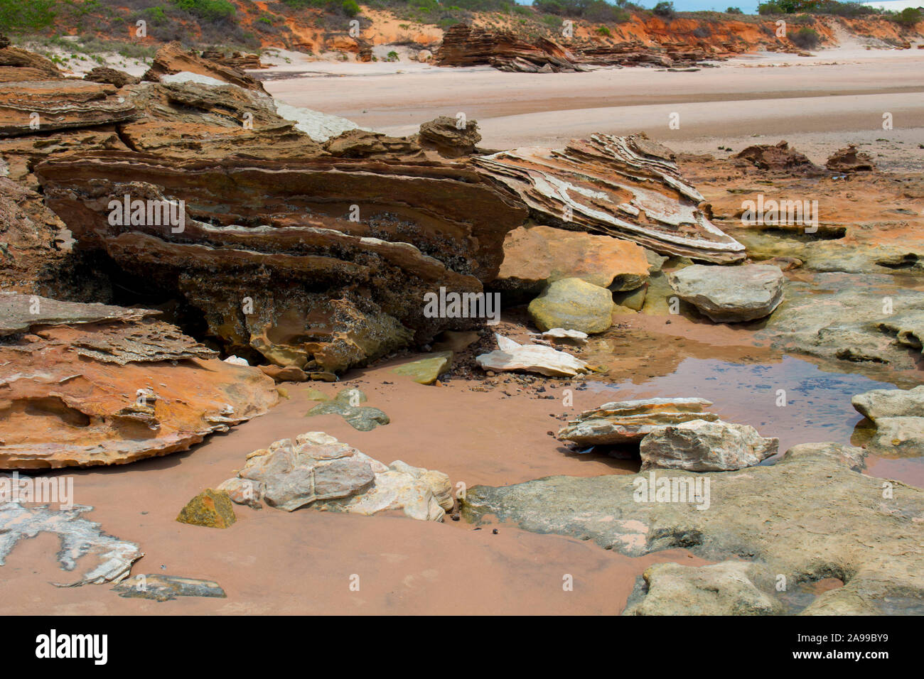 Ancient Gantheaume Point, a red-sandstone headland that juts out into ...